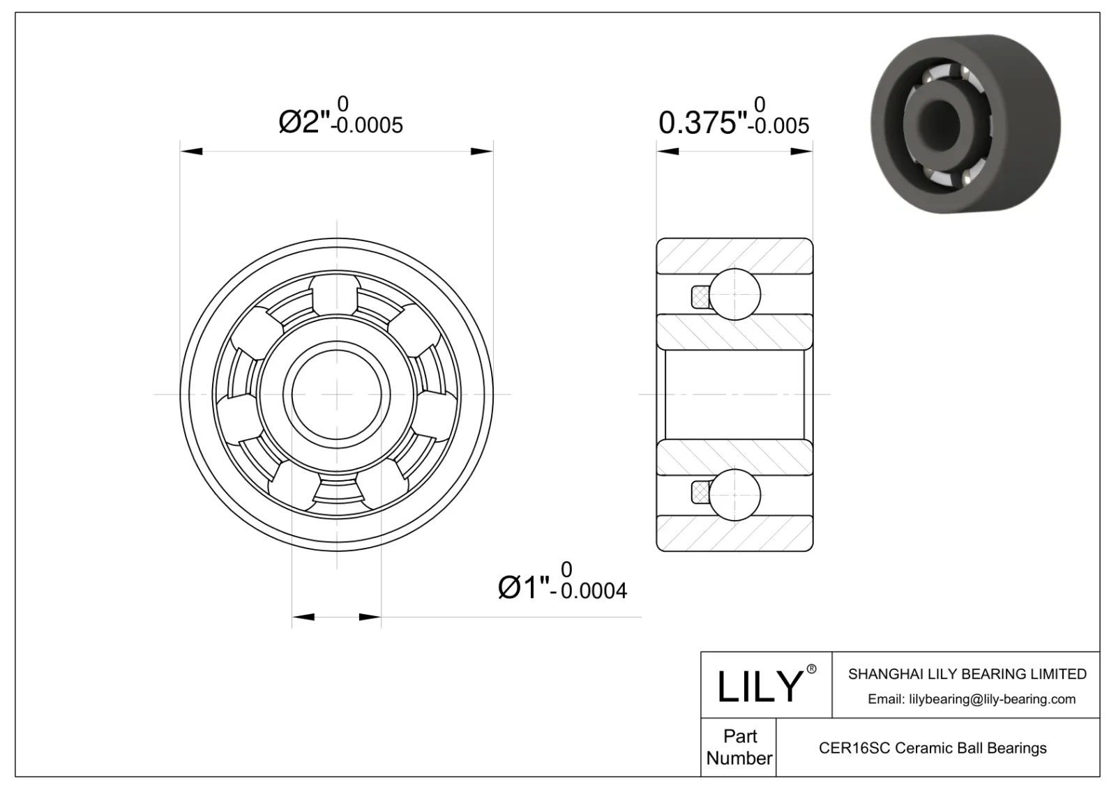 CESC R16 | Silicon Carbide MAX 1200°C (2192°F) | LILY Bearing
