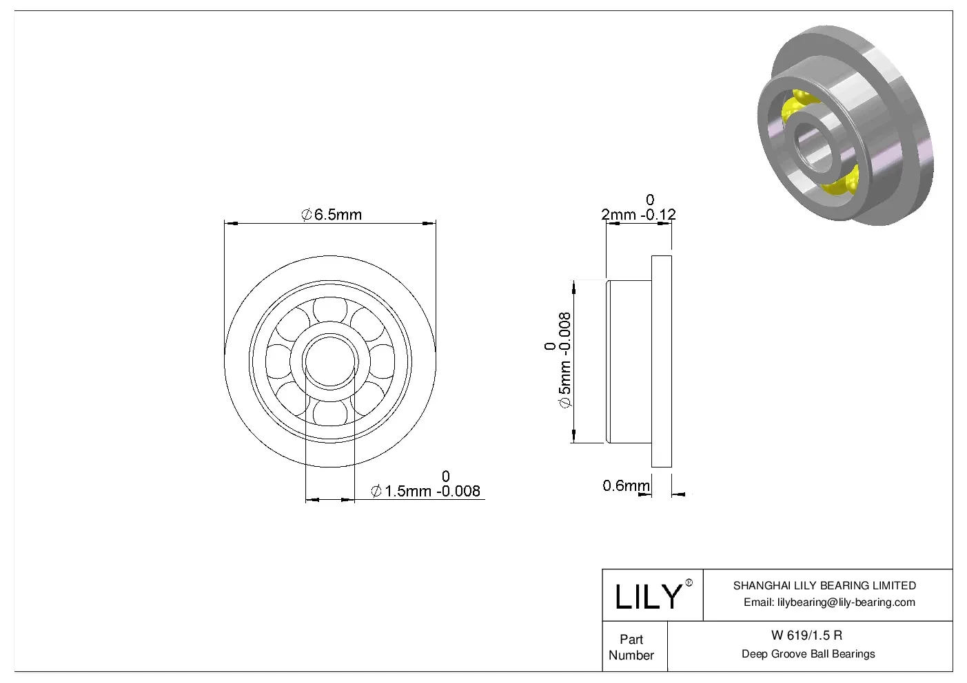 W 619/1.5 R | Flanged Ball Bearings - SKF | LILY Bearing