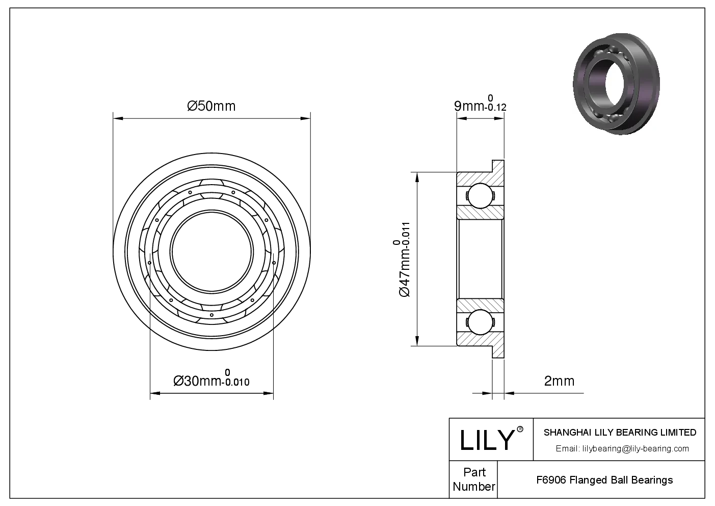 F6906 | Standard Flanged Ball Bearings | LILY Bearing