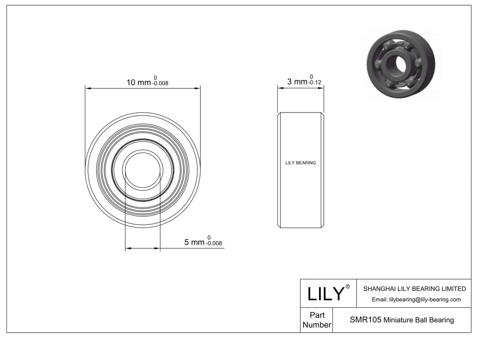 SMR105C-Y AF2 | Hybrid Ceramic Deep Groove Ball Bearings | LILY Bearing