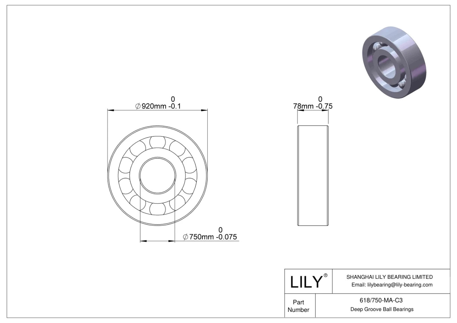 618/750-MA-C3 | High-Temperature Bearing - FAG | LILY Bearing