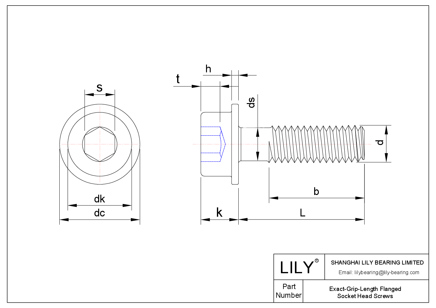 98201A512 | Exact-Grip-Length Flanged Socket Head Screws | LILY Bearing