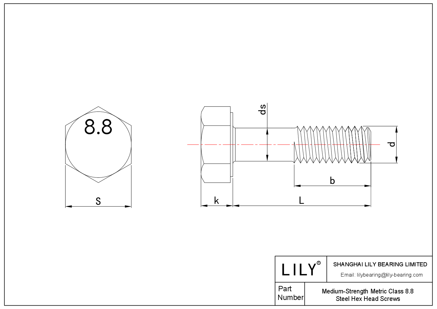91280A049 | Medium-Strength Metric Class8.8 Steel Hex Head Screws ...