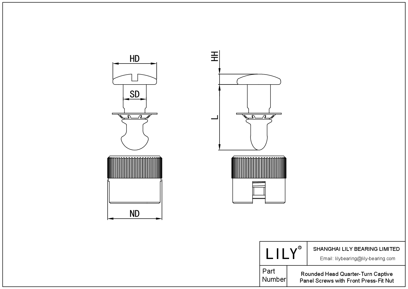 91382A860 | Rounded Head Quarter-Turn CaptivePanel Screws with Front ...