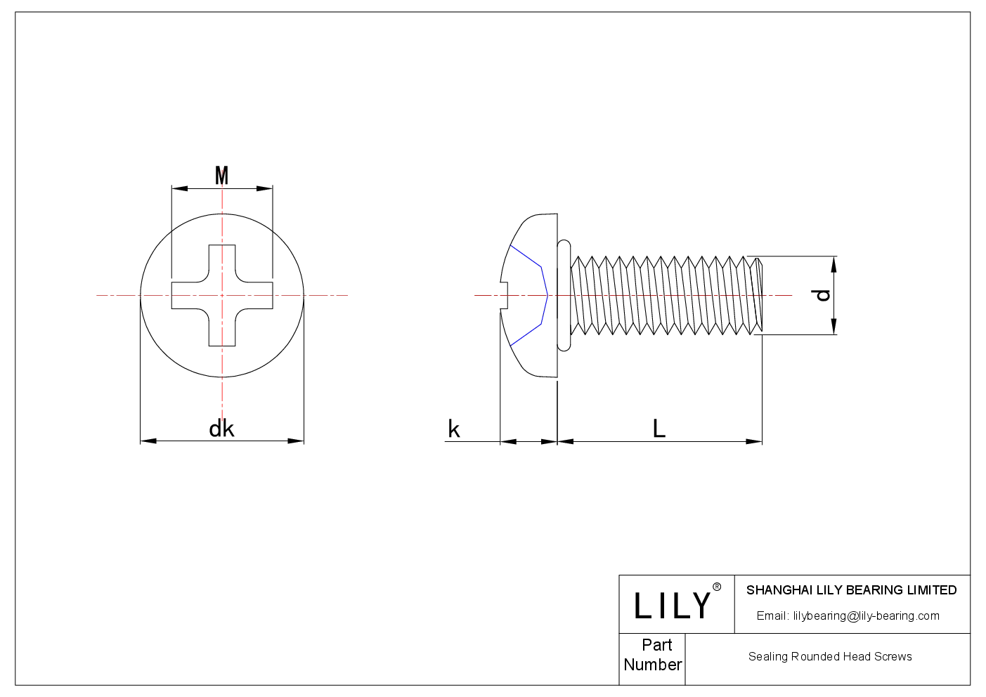 90825A842 | Sealing Rounded Head Screws | LILY Bearing