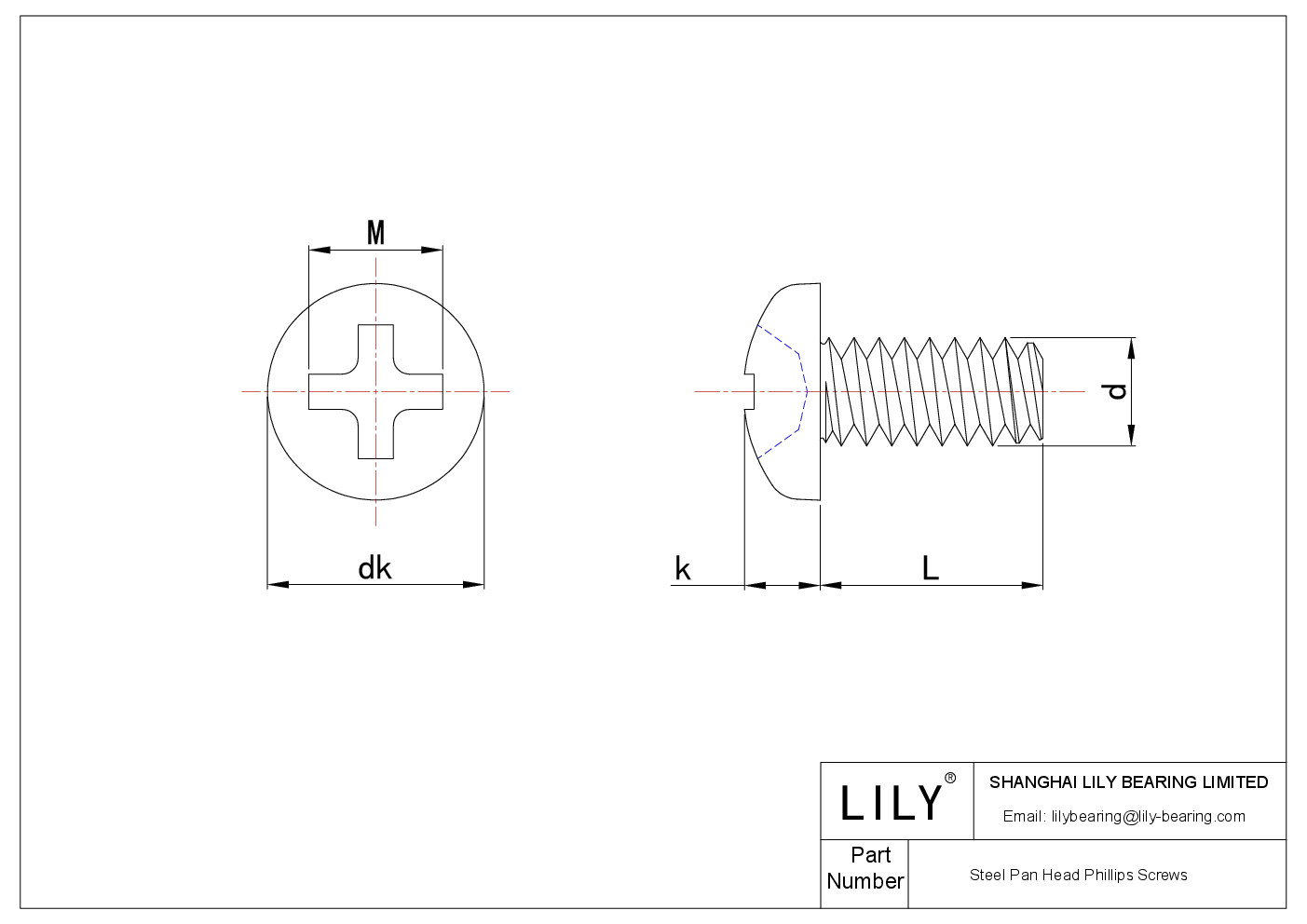 99117A130 | Steel Pan Head Phillips Screws | LILY Bearing
