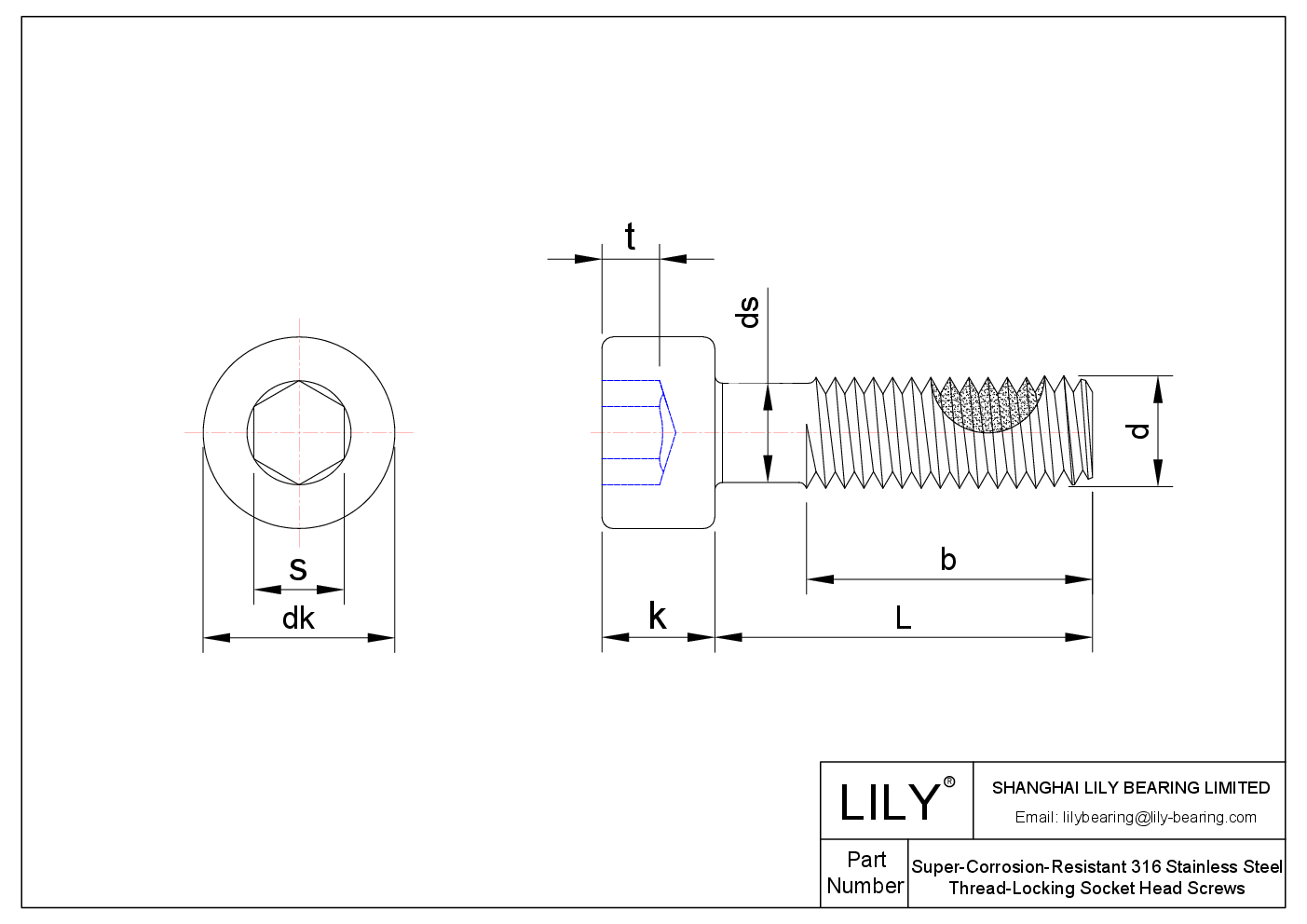 96209A313 | Super-Corrosion-Resistant 316 Stainless Steel Thread ...