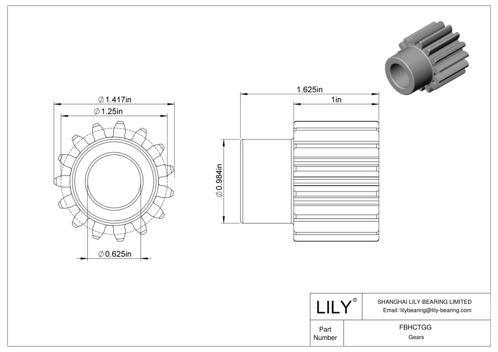 5172T66 | Metal Inch Gears - 20° Pressure Angle | LILY Bearing