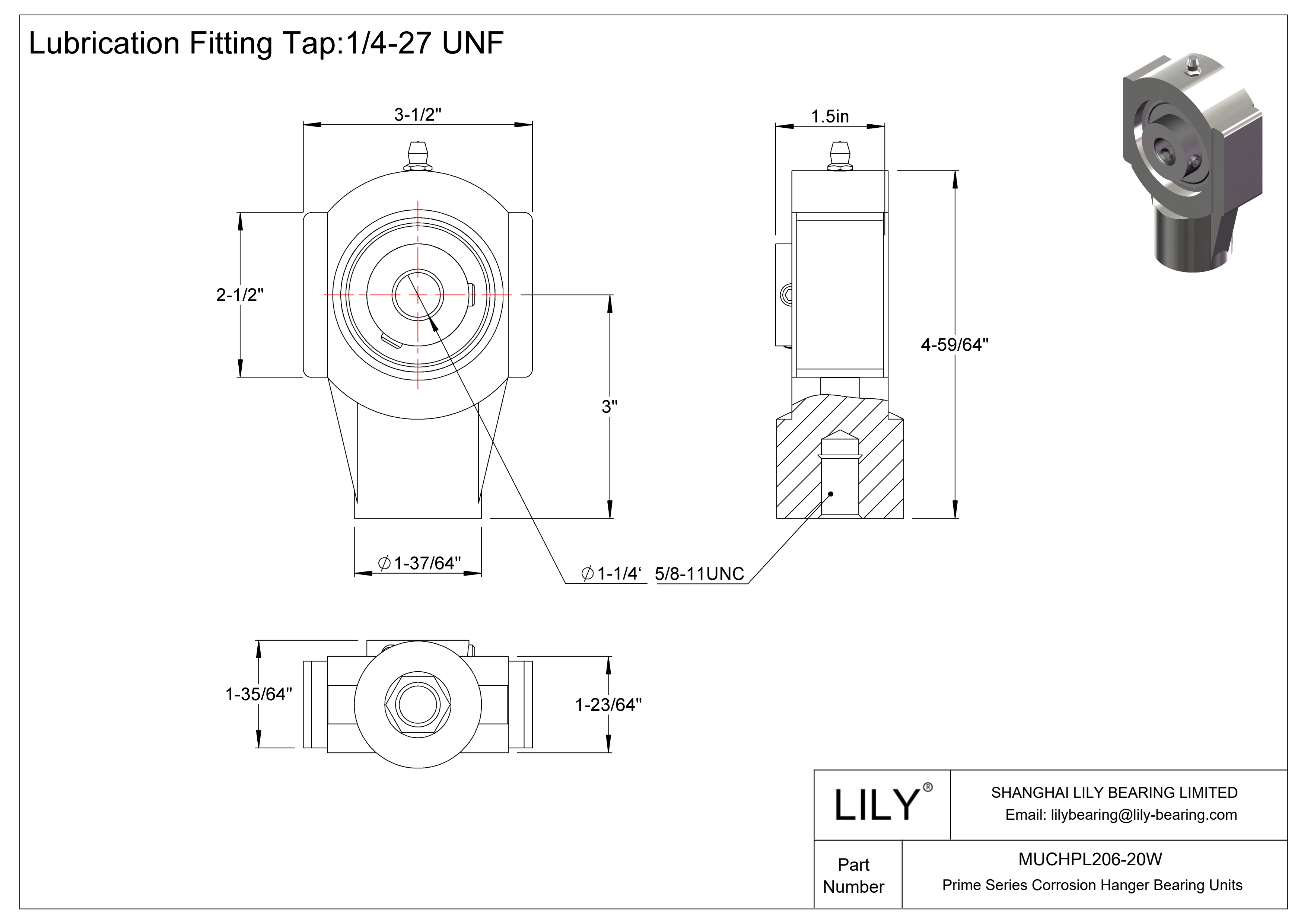 MUCHPL206-20W | Prime Series Corrosion Hanger Bearing Units - AMI ...