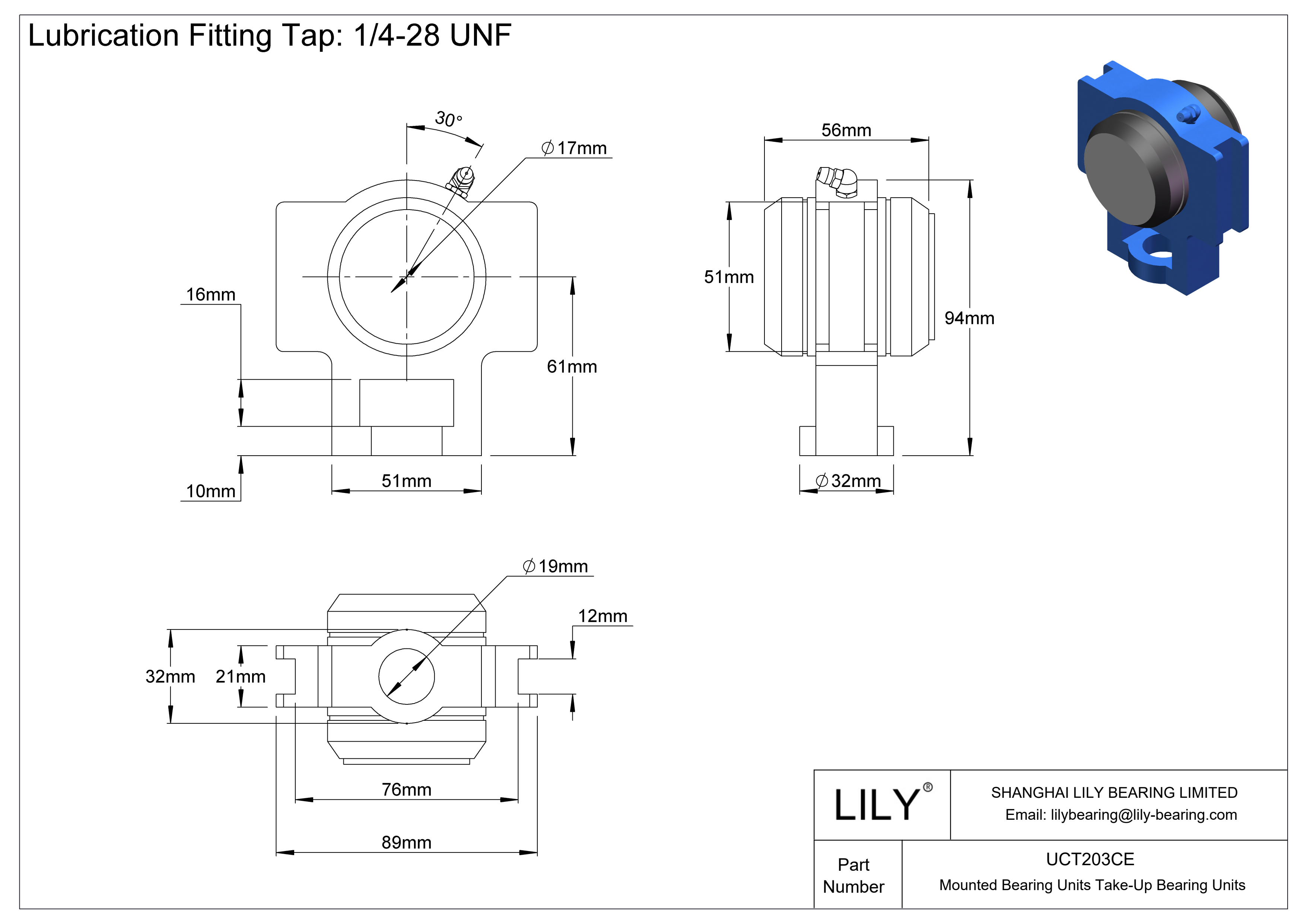 UCT203CE | Mounted Bearing Units Take-Up Bearing Units - AMI | LILY Bearing