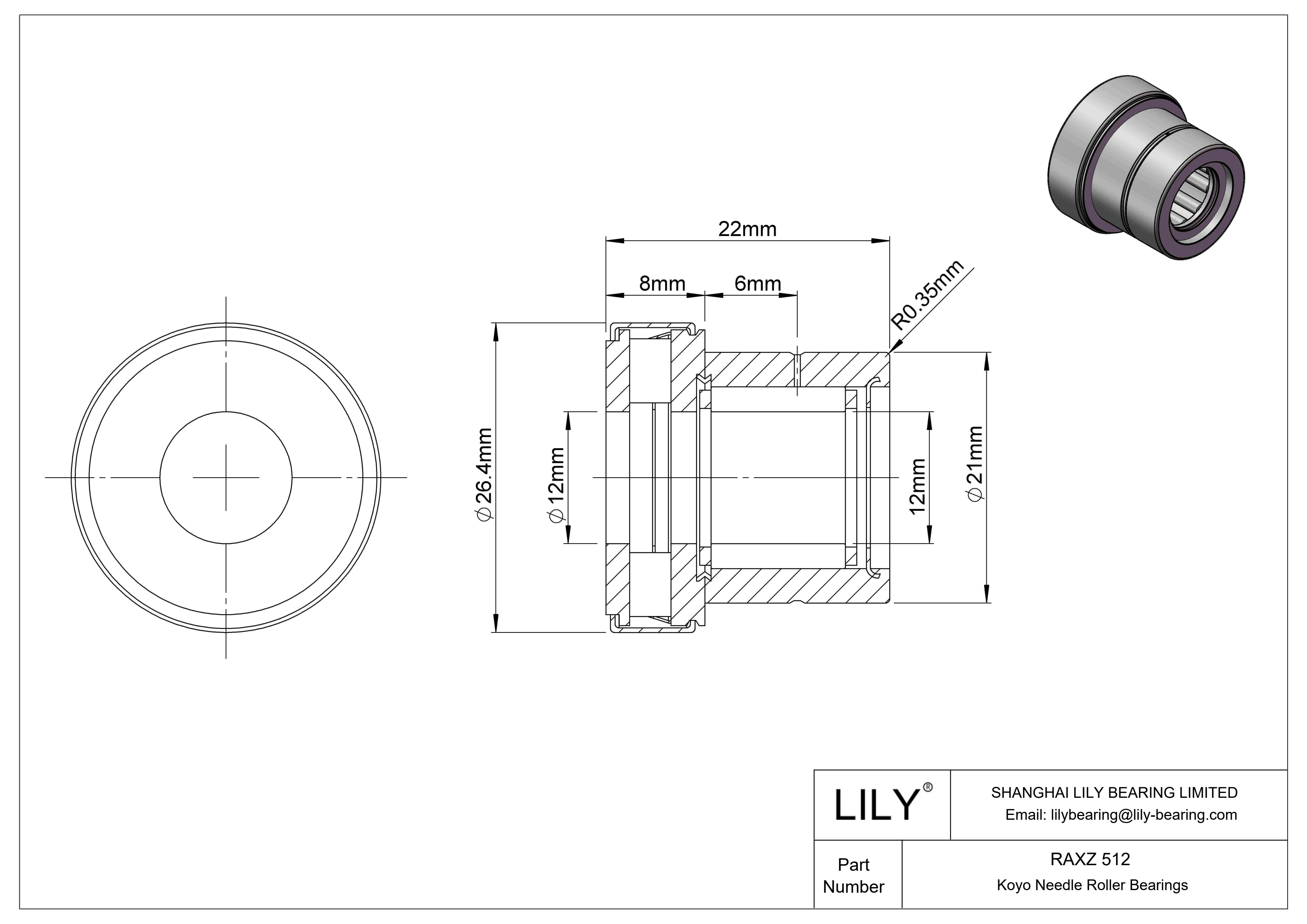 RAXZ 512 | Combined Needle Roller Bearings | LILY Bearing
