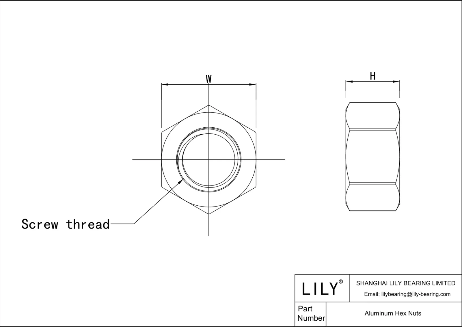 90670A261 | Aluminum Hex Nuts | LILY Bearing
