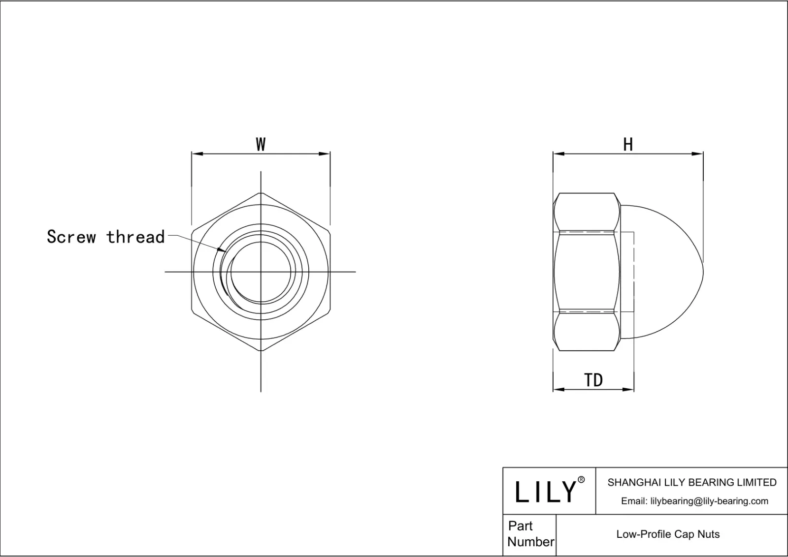 99022A115 | Low-Profile Cap Nuts | LILY Bearing