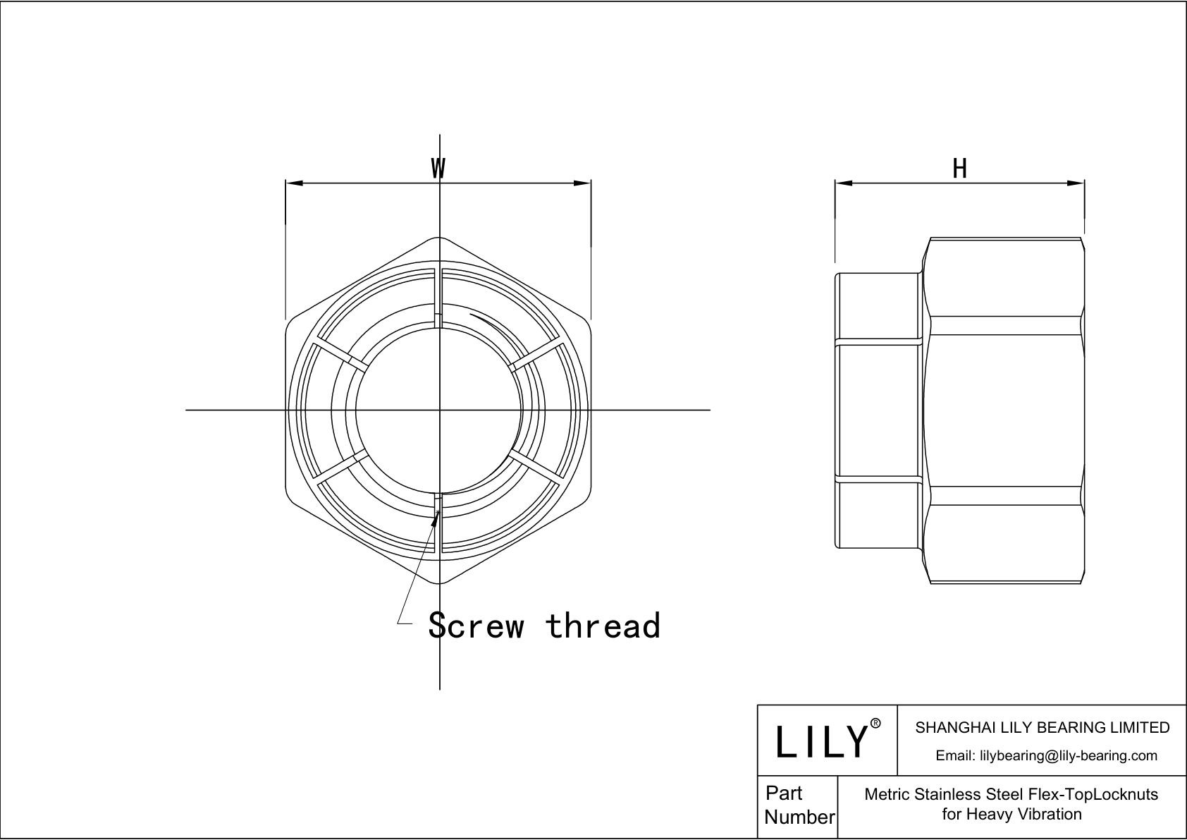 94560A060 | Metric Stainless Steel Flex-TopLocknuts for Heavy Vibration ...