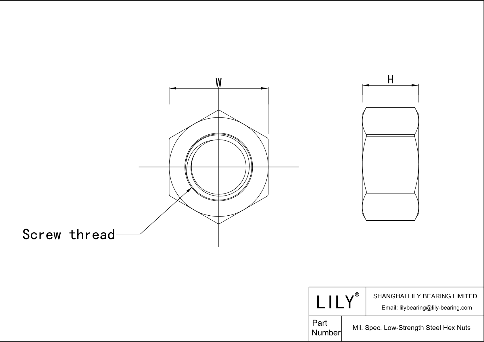 91813A140 | Mil. Spec. Low-Strength Steel Hex Nuts | LILY Bearing