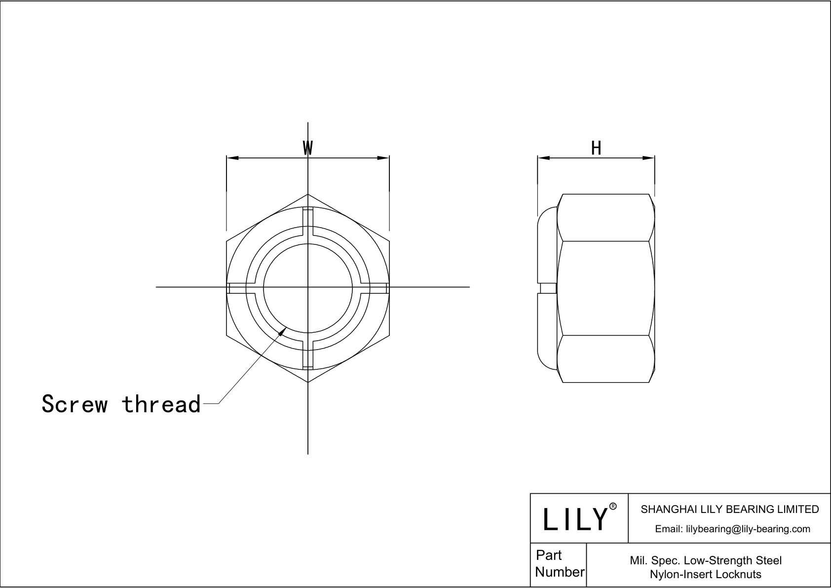 95154A140 | Mil. Spec. Low-Strength Steel Nylon-Insert Locknuts | LILY ...