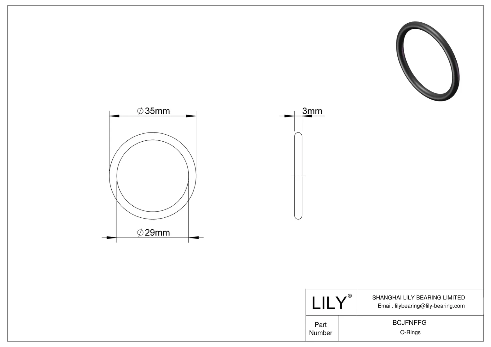1295N556 | Chemical Resistant O-rings Round | LILY Bearing