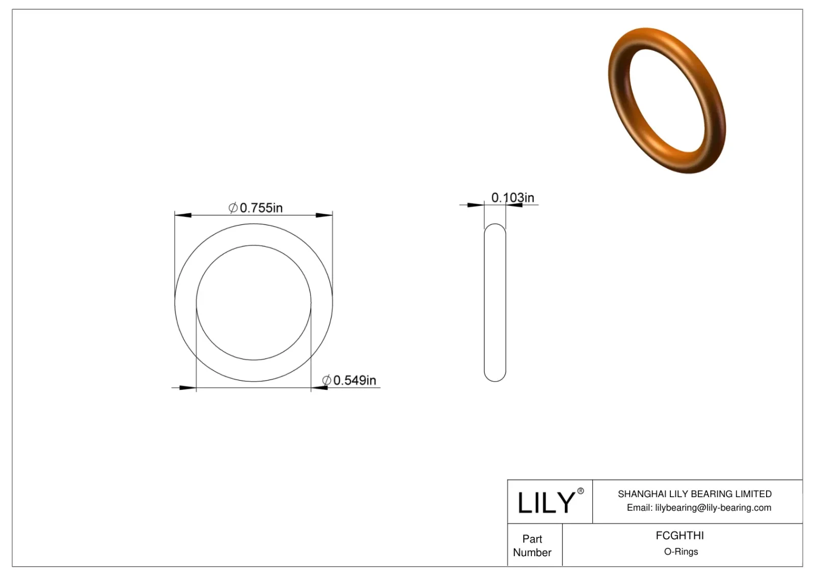 5267T78 | Chemical Resistant O-rings Round | LILY Bearing