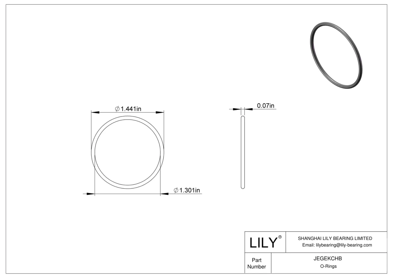 9464K271 | Chemical Resistant O-rings Round | LILY Bearing