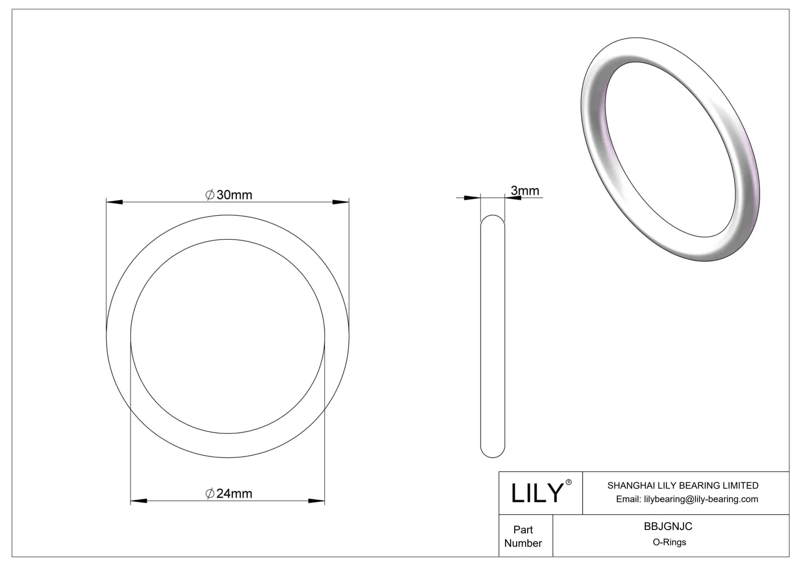1196N92 | Chemical Resistant O-rings Round | LILY Bearing
