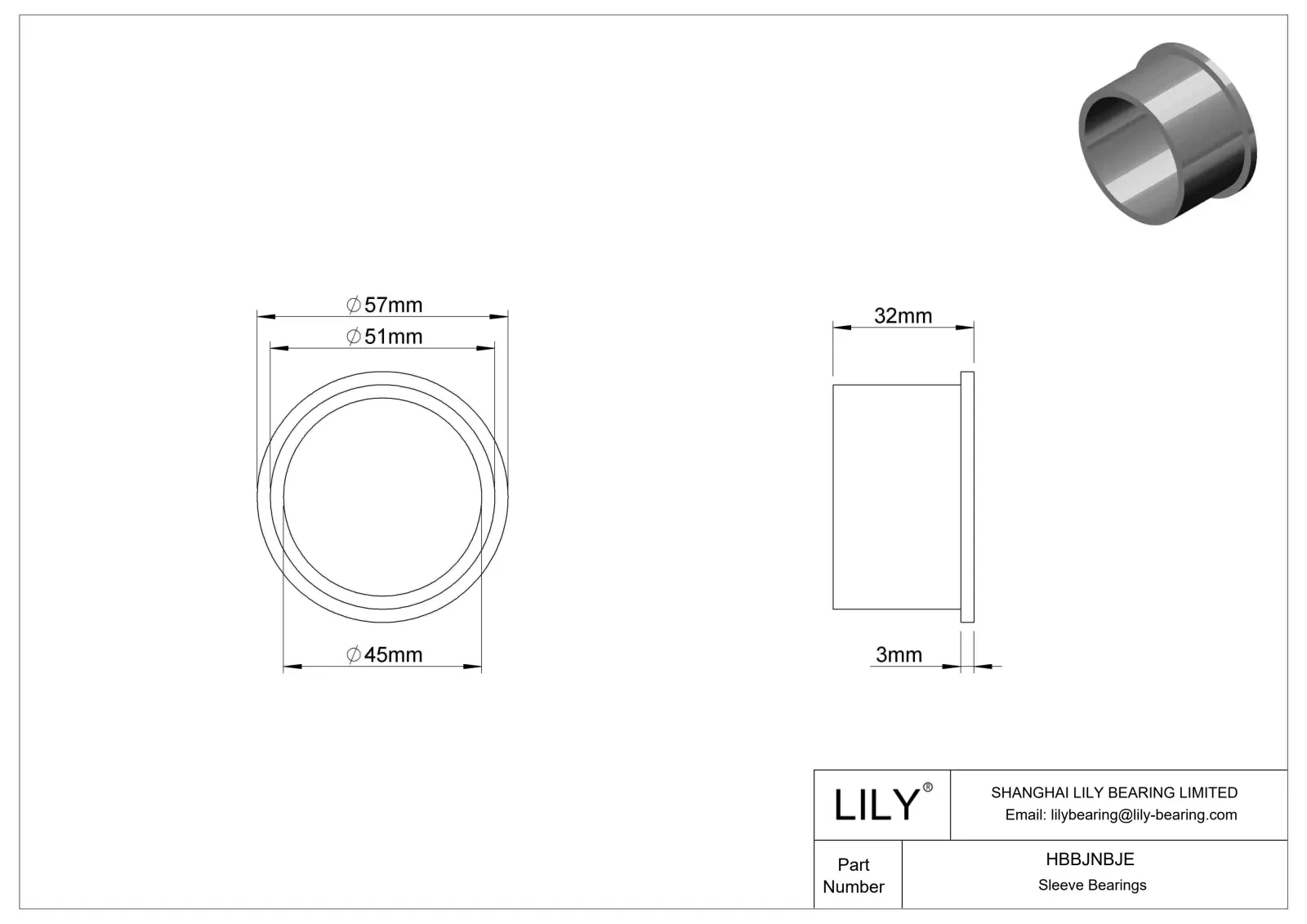 7119N194 | High-Load Ultra-Low-Friction Oil-Embedded Flanged Sleeve ...