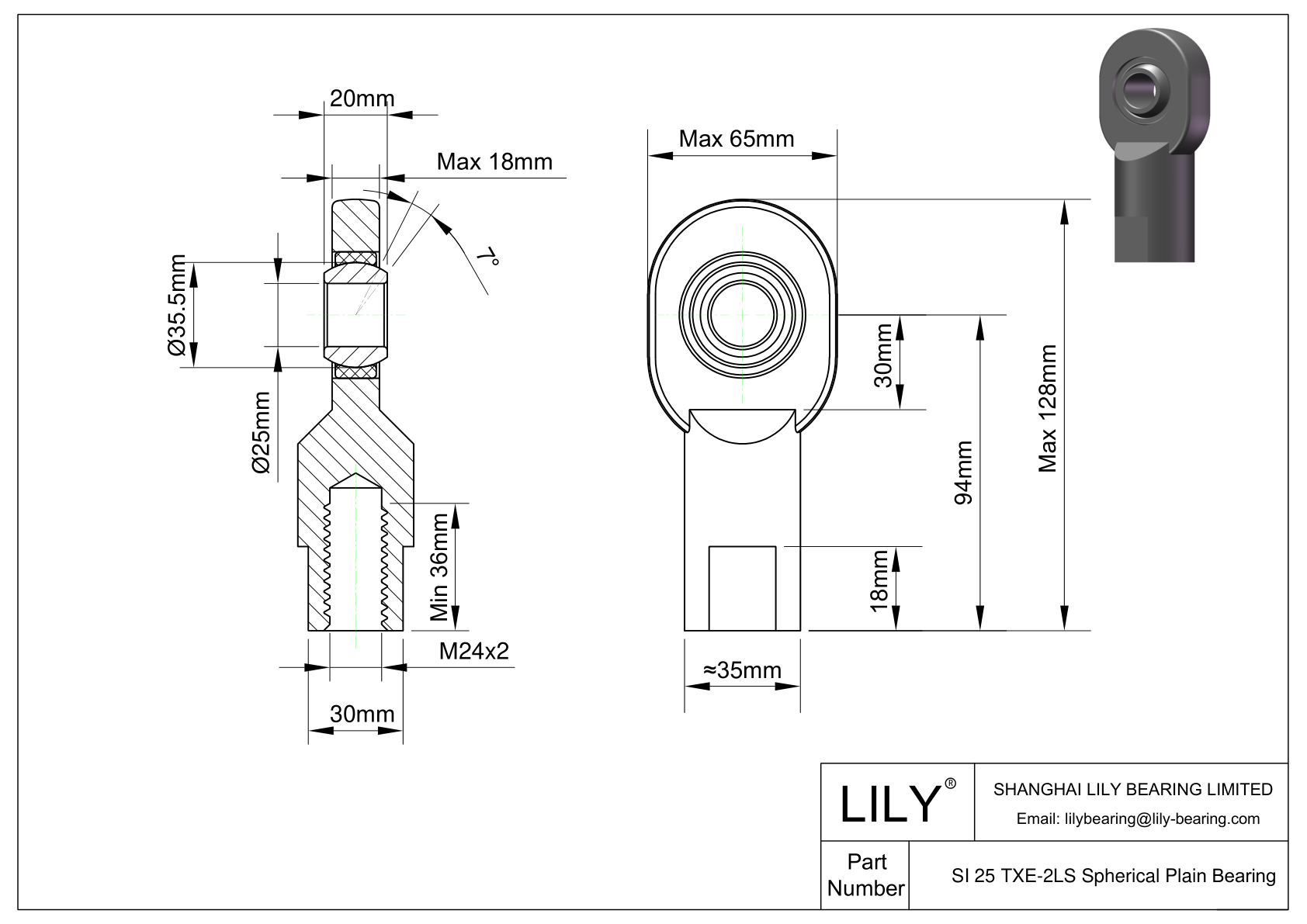 SI 25 TXE-2LS | Cabezas de rótula de rosca hembra - SKF | LILY Bearing