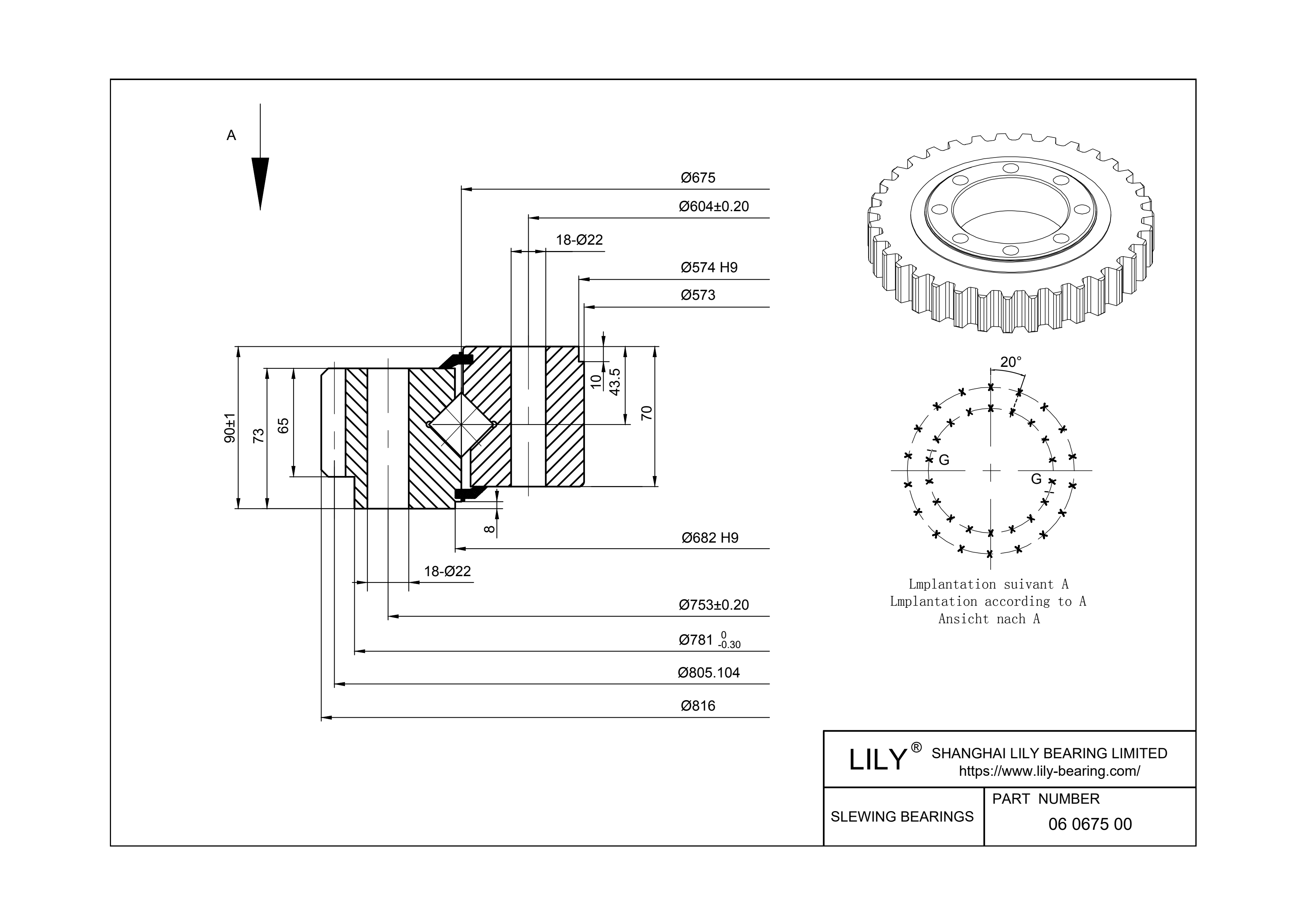 06 0675 00 | Cross Roller Slewing Ring Bearing - ROLLIX | LILY Bearing