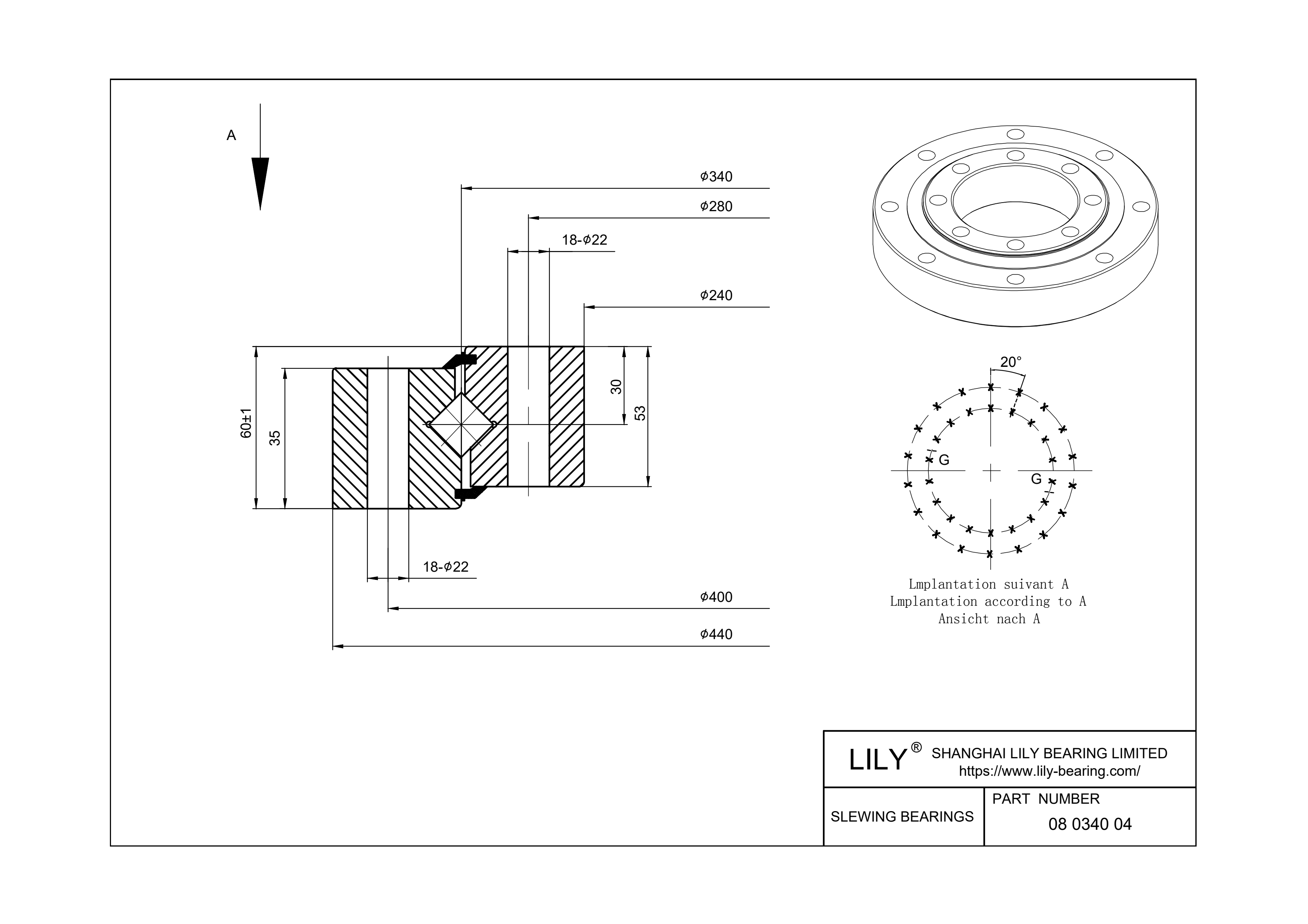 08 0340 04 | Cross Roller Slewing Ring Bearing - ROLLIX | LILY Bearing