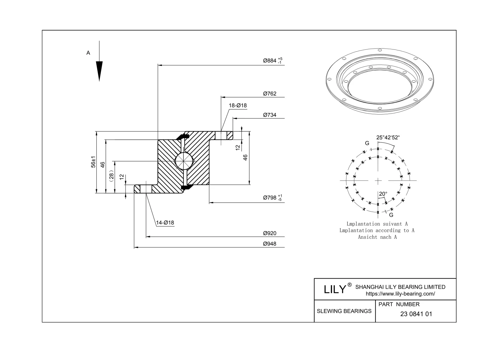 29 0841 01 | Four Point Contact Ball Slewing Ring Bearing - ROLLIX ...