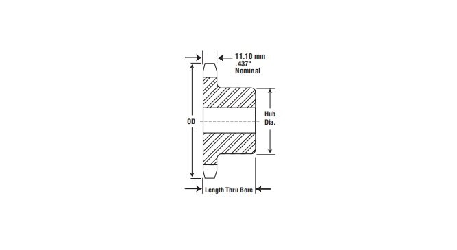 12B41 | ISO - 12B-1, METRIC 60 - 0.750" (19.05 MM) PITCH, SIMPLEX ...